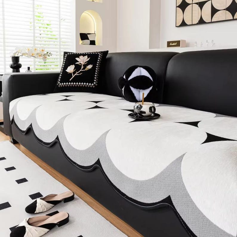 1pc Decorative Art Sofa Mat, Modern, Stylish & Pet-friendly Couch Cover ...
