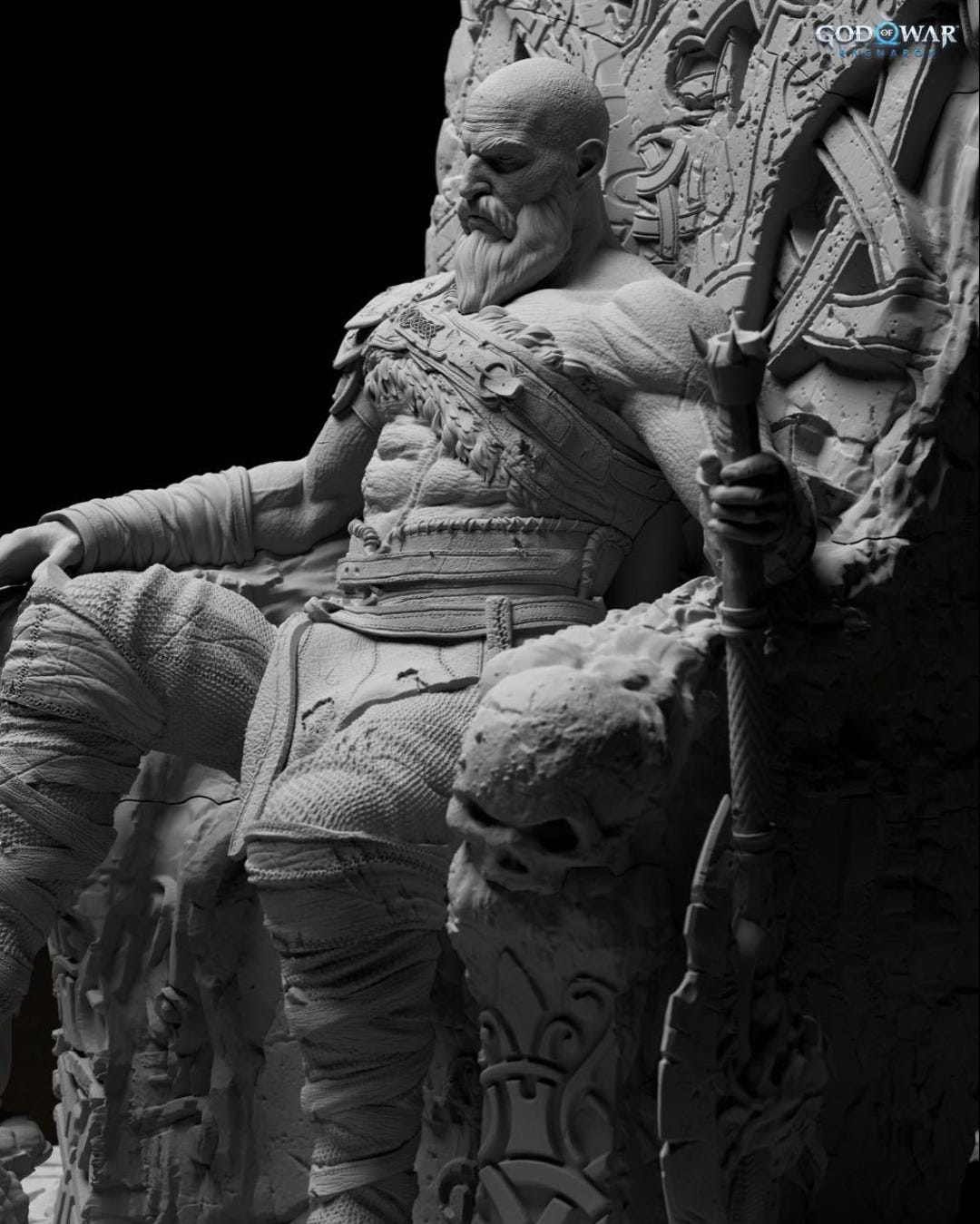 Viking Throne Guardian Statue STL: Norse Diorama 3D Print File - Etsy