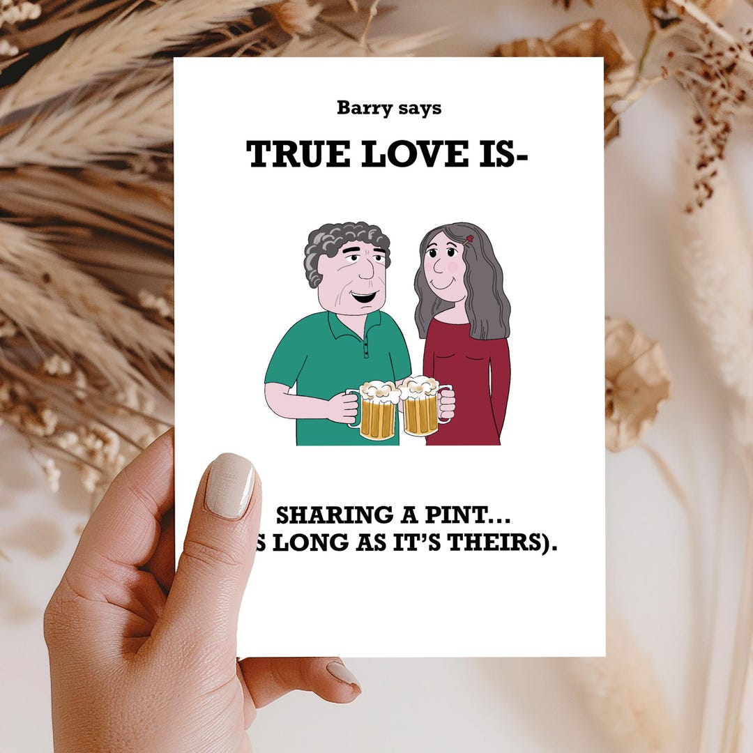 Funny Love Card, Boozy Barry Couples Card, Printable Pub Themed ...