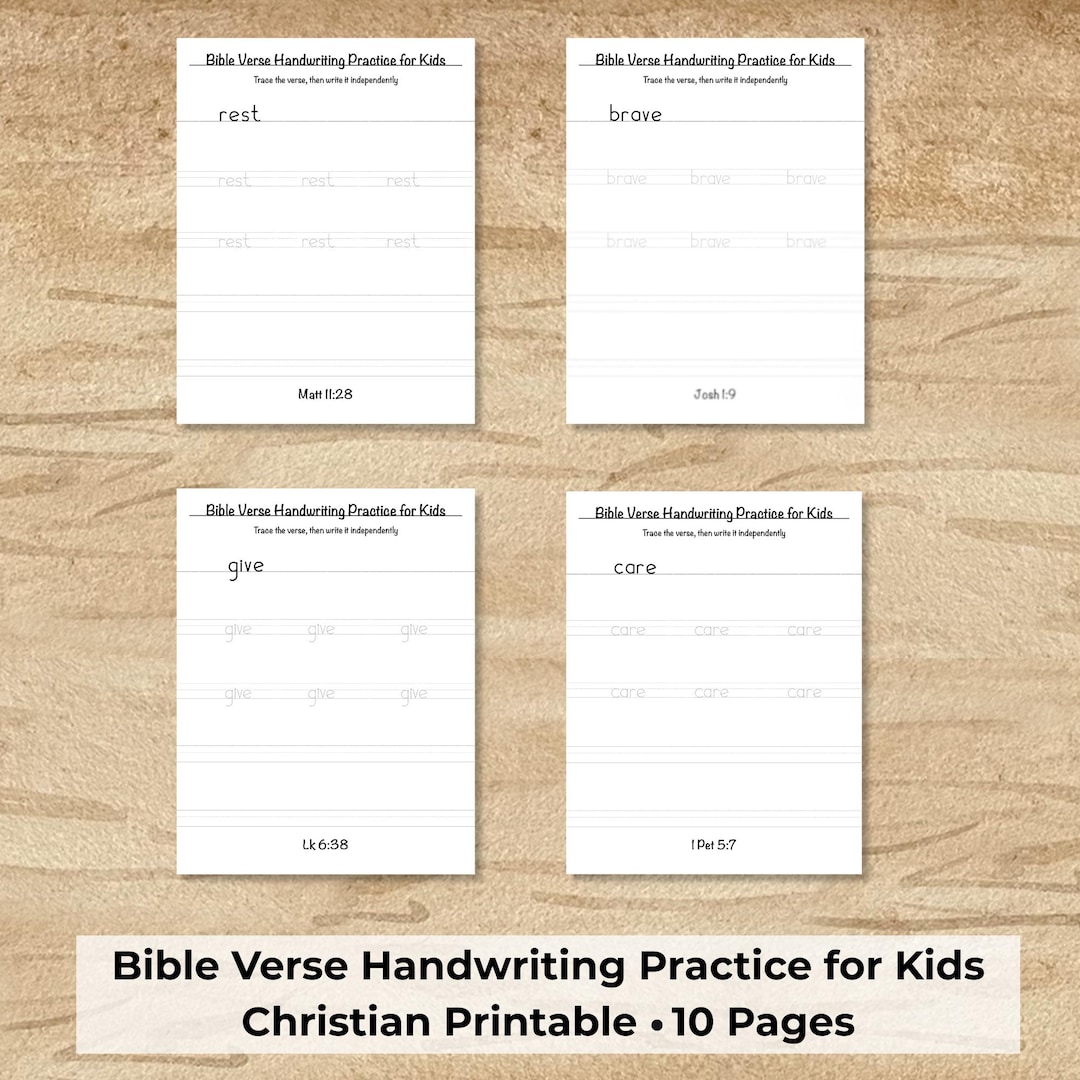 Bible Word Handwriting Practice for Kids, Christian Tracing Worksheets ...