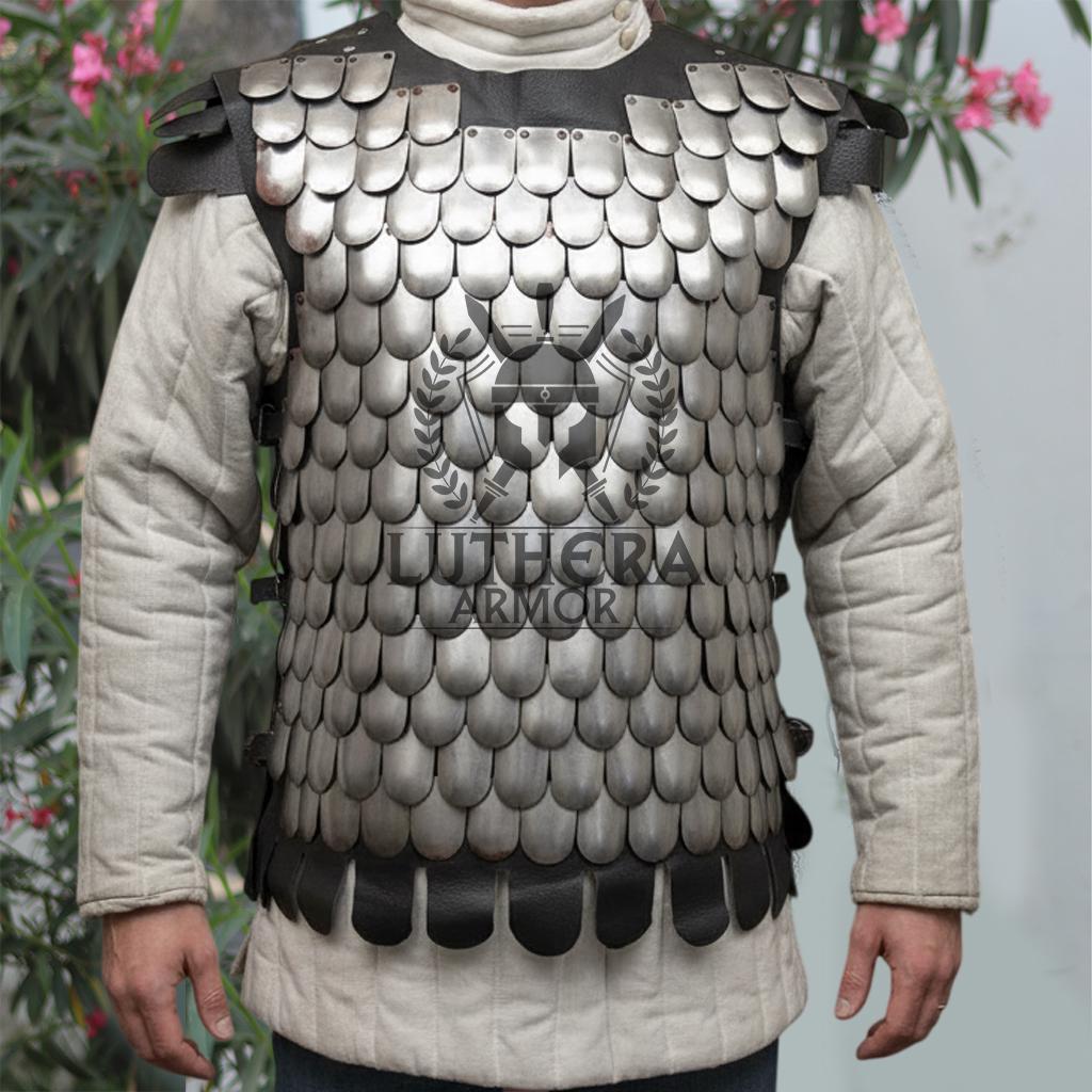 Medieval Steel Scale Body Armor – 20G LARP Armor With Leather Liner for ...
