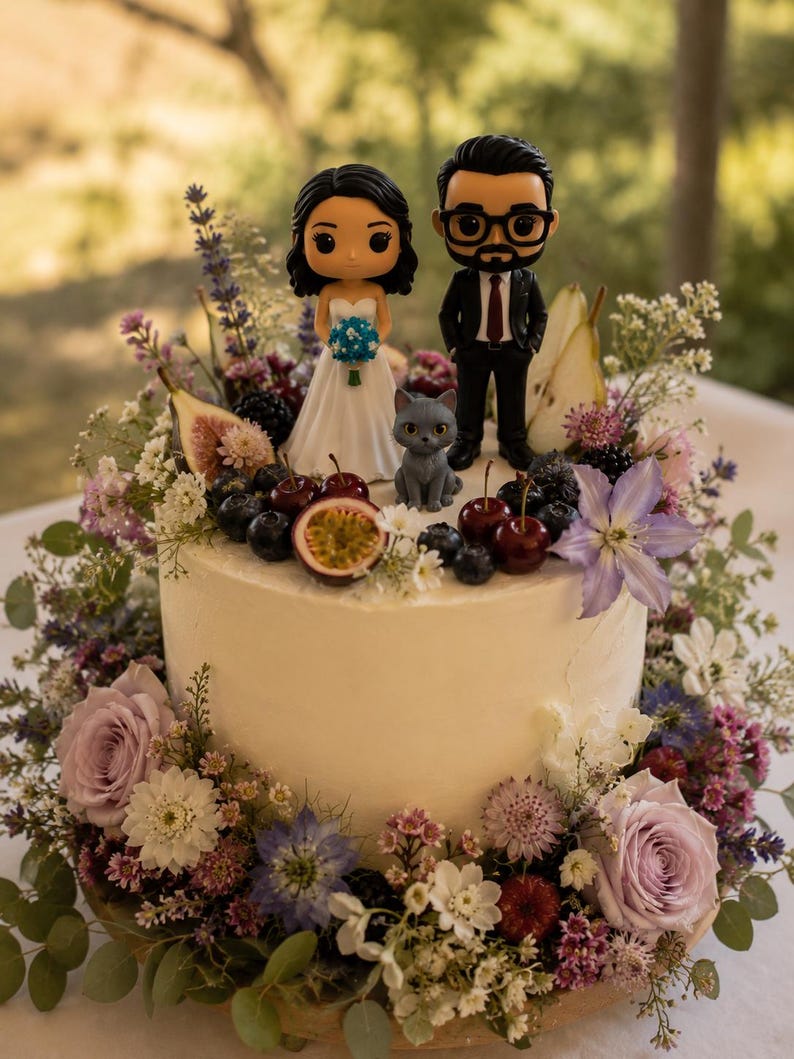 Custom 3D Wedding Cake Topper, Personalized Bride Groom Figurine ...