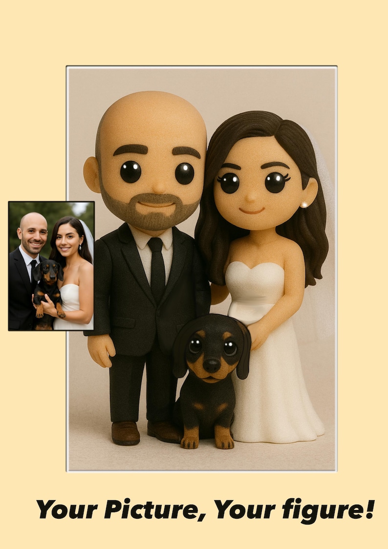 Funko Style Wedding Cake Topper – Custom Couple Figurine From Your ...