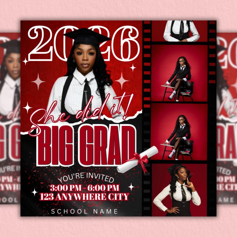 Graduation Party Flyer, Class of 2025 Invitation, Senior Grad ...