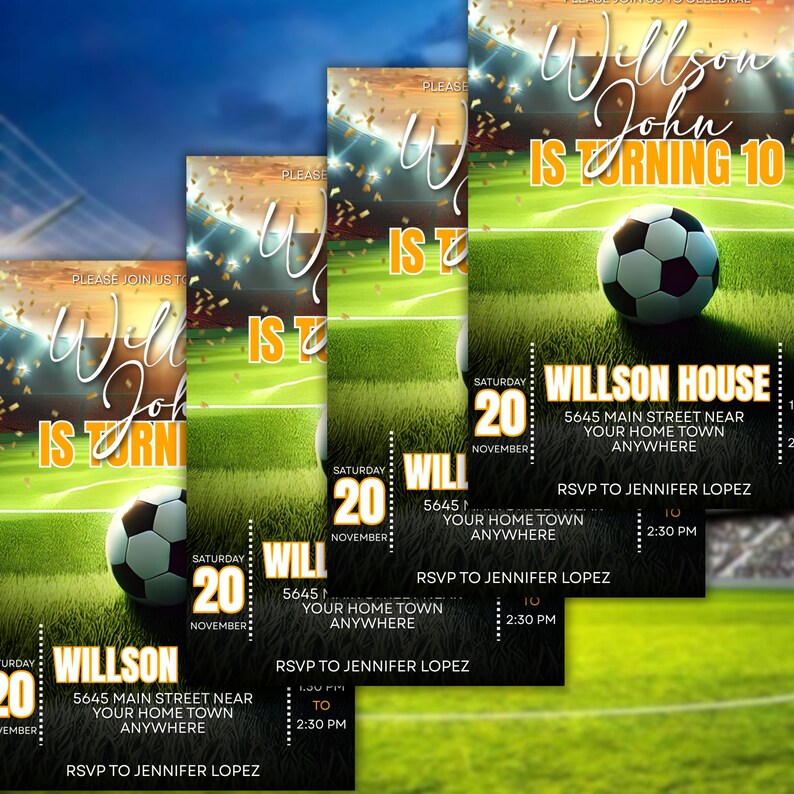 Editable Soccer Birthday Invitation Template, Soccer Invitation, Kids ...