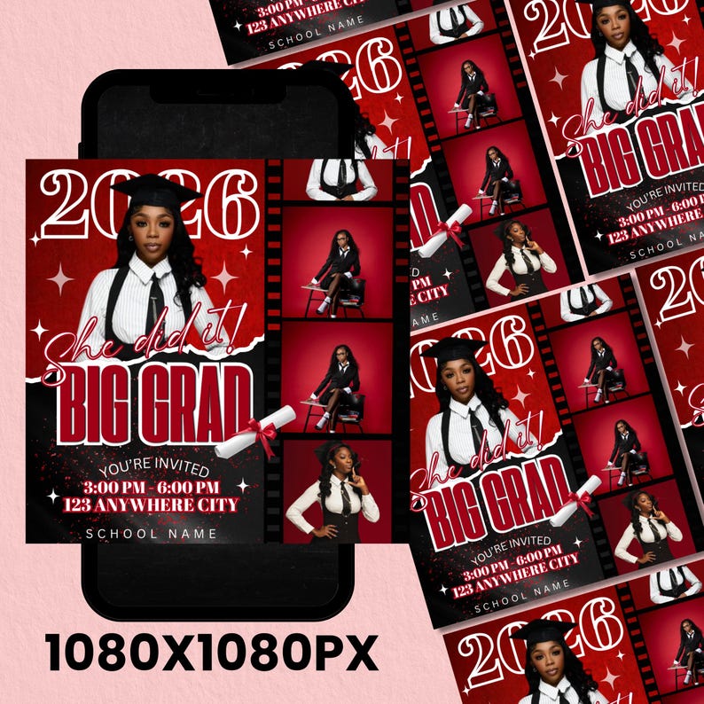 Graduation Party Flyer, Class of 2025 Invitation, Senior Grad ...