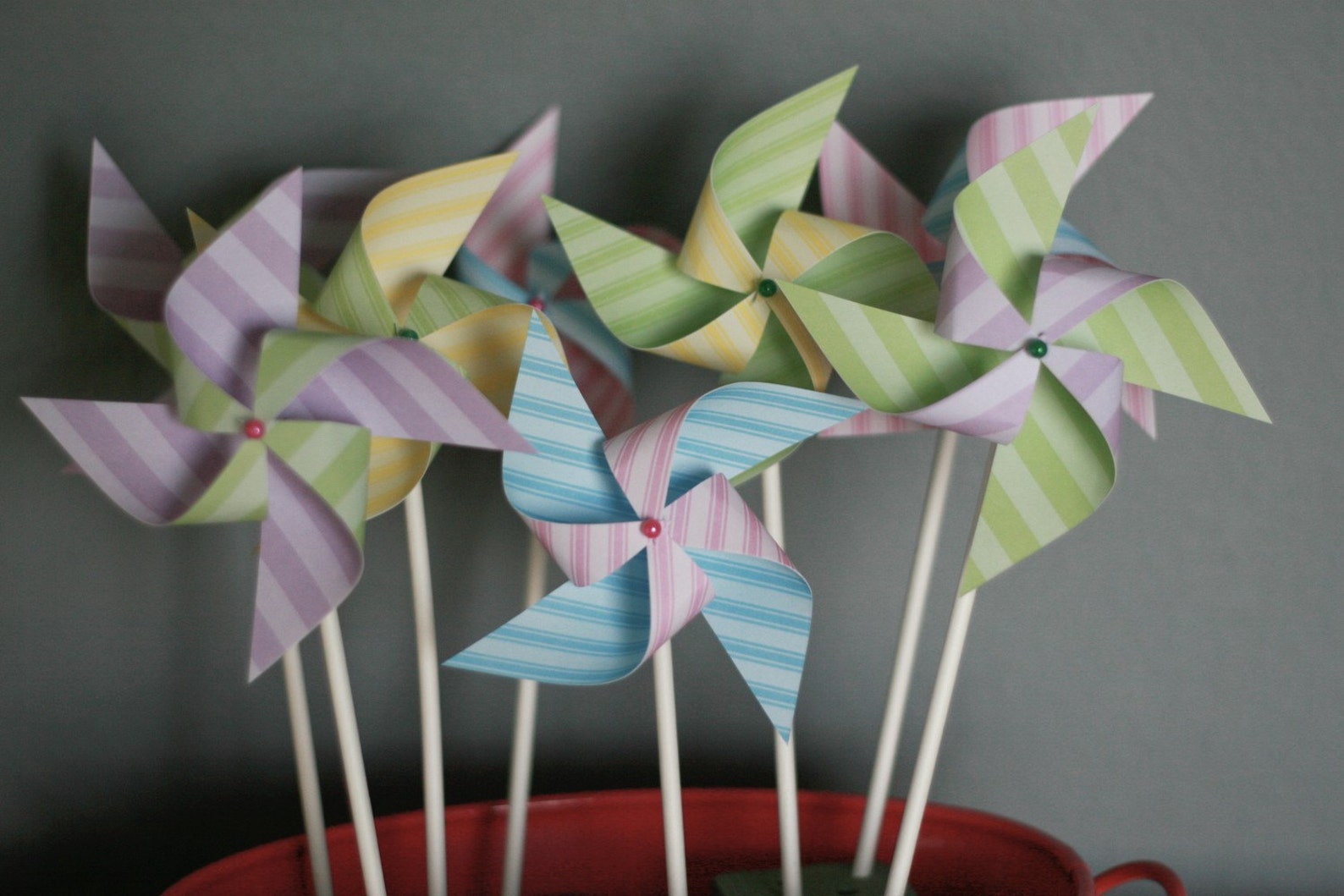 Pinwheels Cake Topper 12 Mini Pinwheels Bubble Gum custom | Etsy