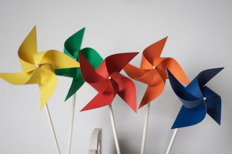 Airplane Party Airplane Favors Pinwheels 12 Mini Pinwheels - Etsy