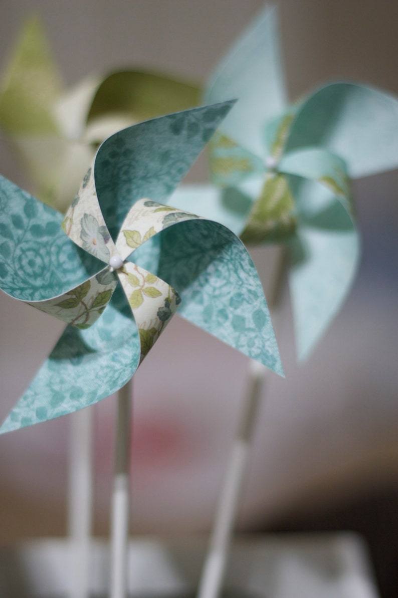 Shabby Chic Favor Pinwheels 12 Mini Spinnable Pinwheels - Etsy