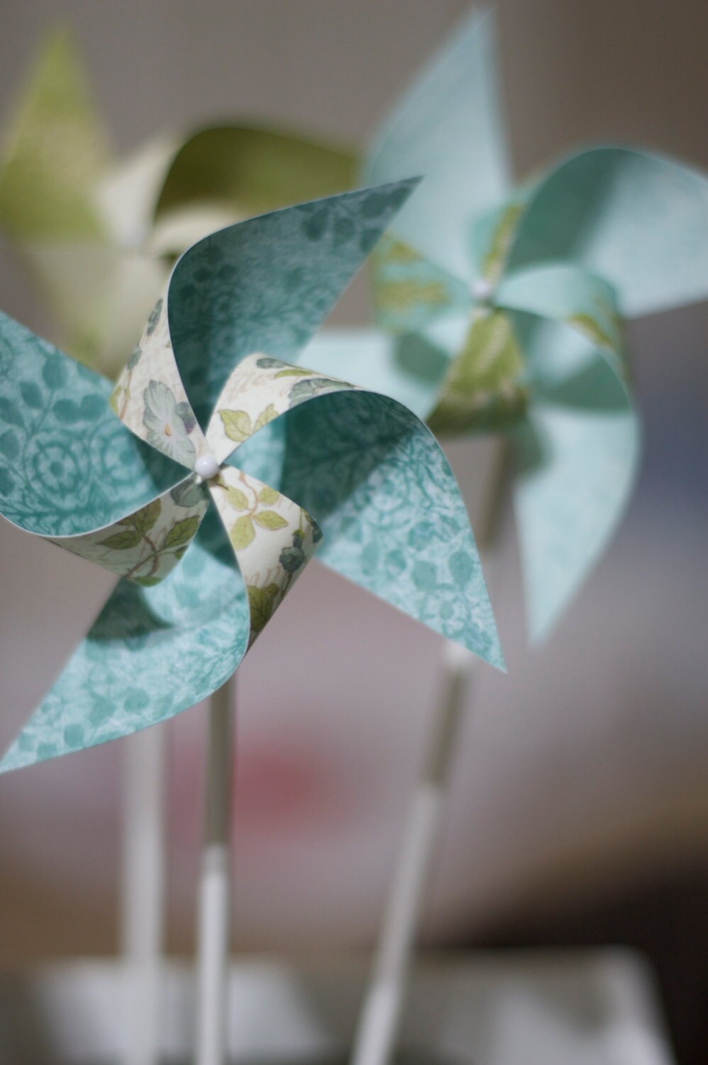 Shabby Chic Favor Pinwheels 12 Mini Spinnable Pinwheels - Etsy