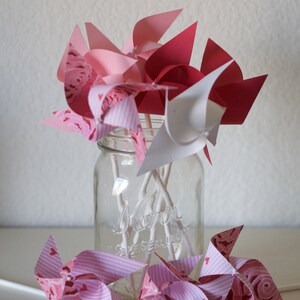 Valentine's Day Pinwheels Red and Pink Party Decorations - Etsy