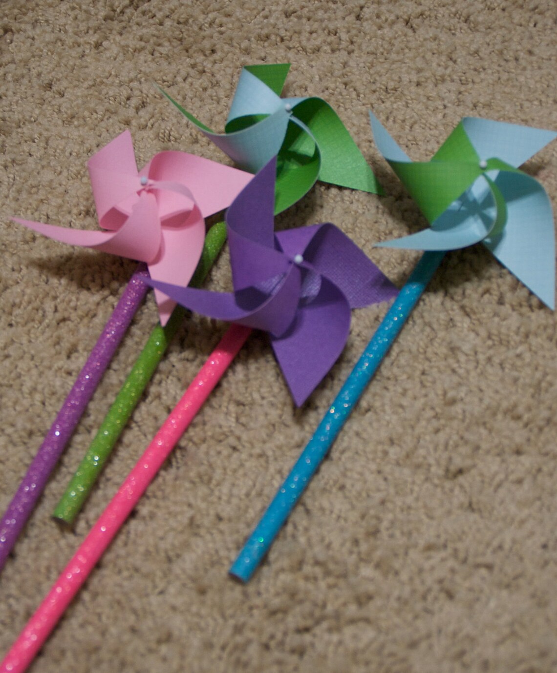 Send a Gift Pastel Favor 6 Mini Pinwheel Pencils custom | Etsy