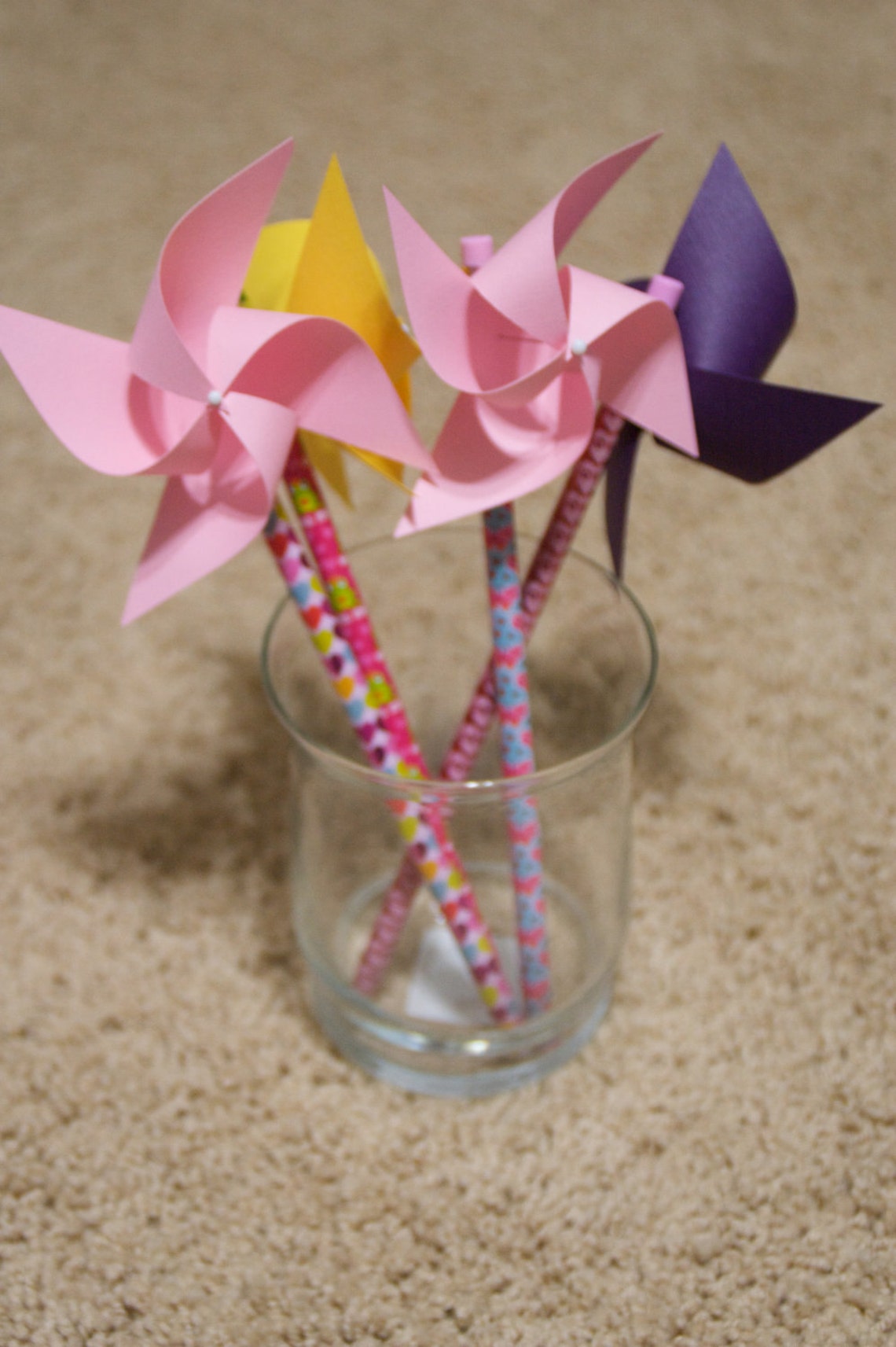 Send a Gift Easter Decorations 6 Mini Pinwheel Pencils - Etsy