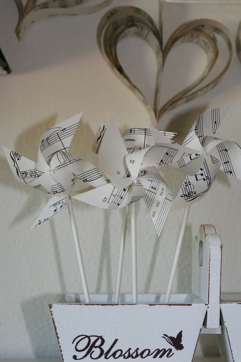 Music Theme Wedding Favor Pinwheels Music Notes 12 Mini - Etsy