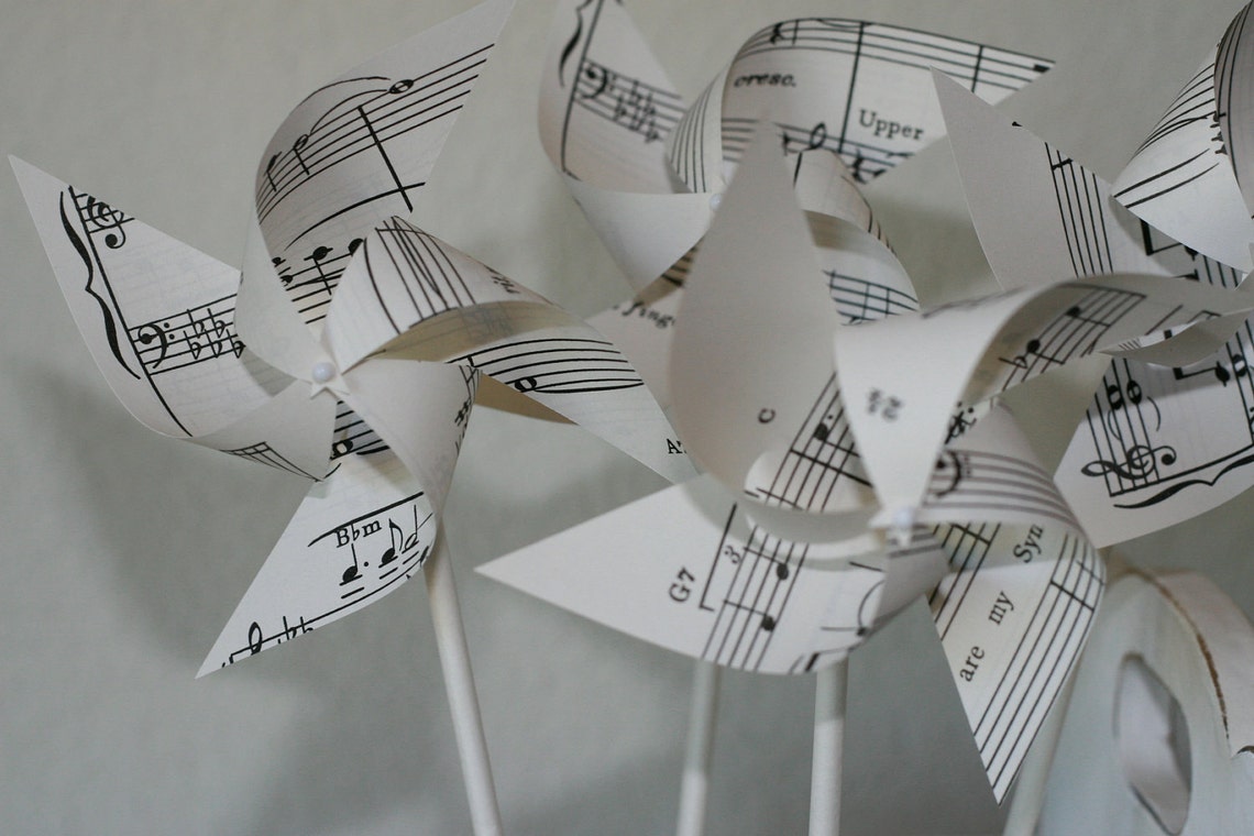 Music Theme Wedding Favor Pinwheels Music Notes 12 Mini - Etsy