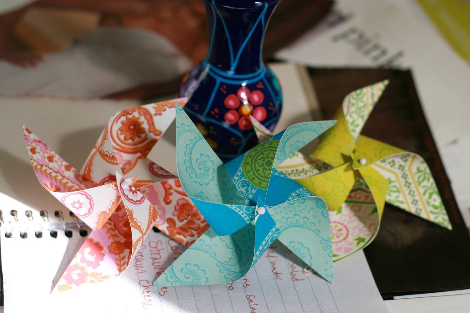 Paper Pinwheels 12 Mini Spinnable Pinwheels custom Orders | Etsy