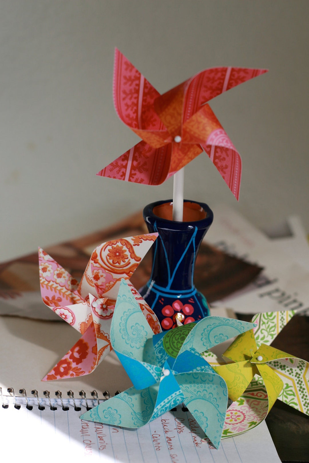 Paper Pinwheels 12 Mini Spinnable Pinwheels (custom Orders Welcomed ...