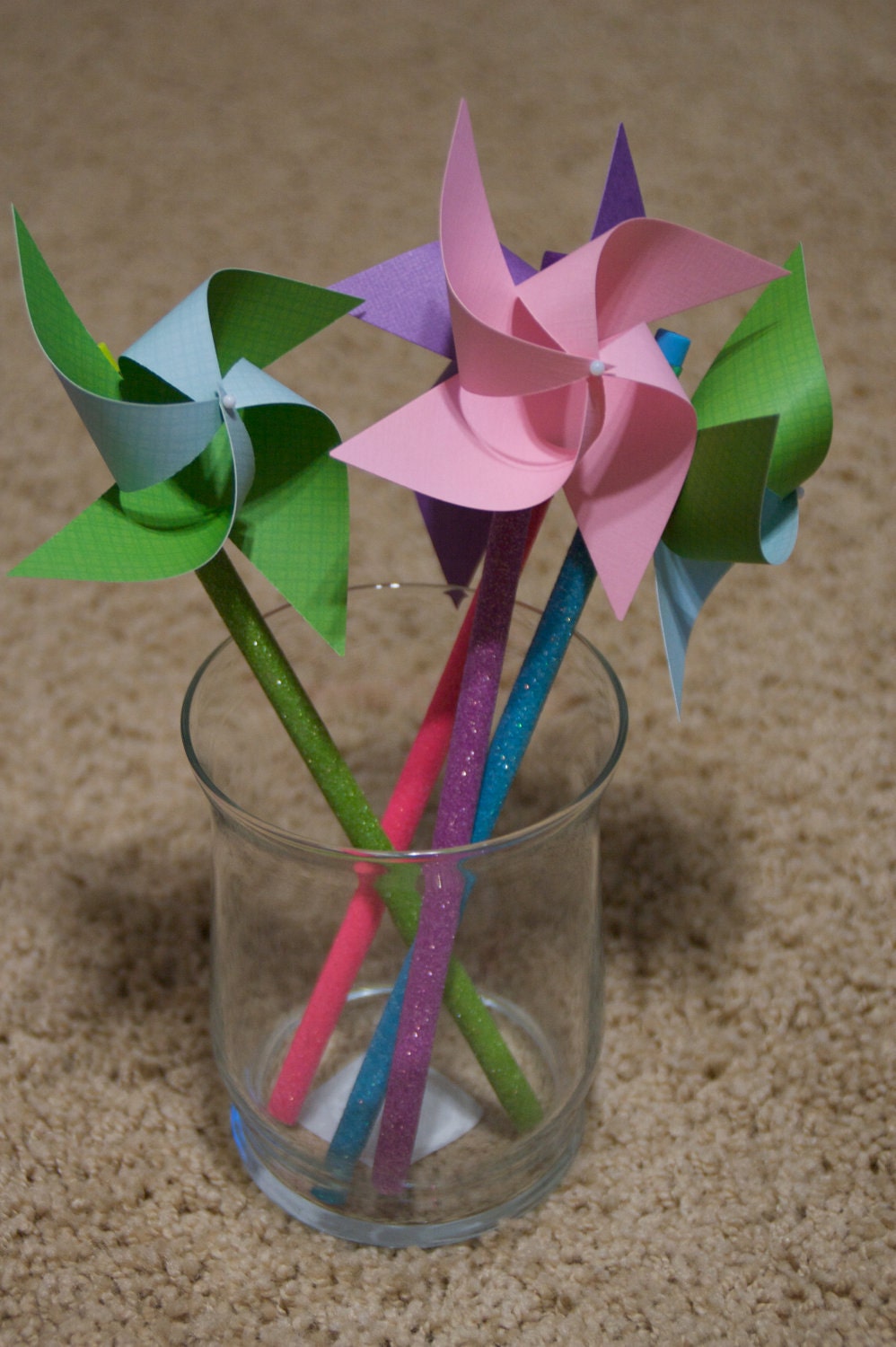 Send a Gift Pastel Favor 6 Mini Pinwheel Pencils custom - Etsy