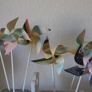 Retro Wedding Favor Pinwheels 12 Mini Spinning Pinwheels Retro Party ...