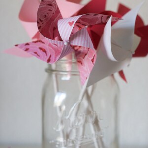 Valentine's Day Pinwheels Red and Pink Party Decorations - Etsy