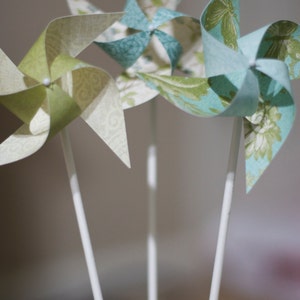 Shabby Chic Favor Pinwheels 12 Mini Spinnable Pinwheels custom Orders ...