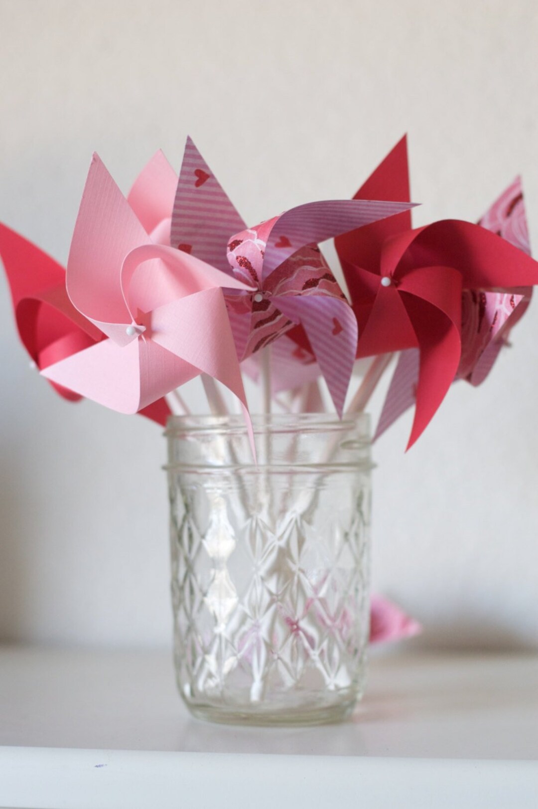 Valentine's Day Pinwheels, Red and Pink Party Decorations, Red and Pink ...