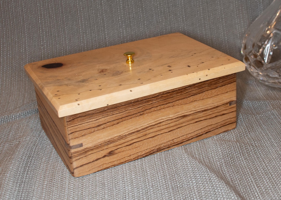 Zebrawood Keepsake/jewelry Box With Spalted Lid - Etsy