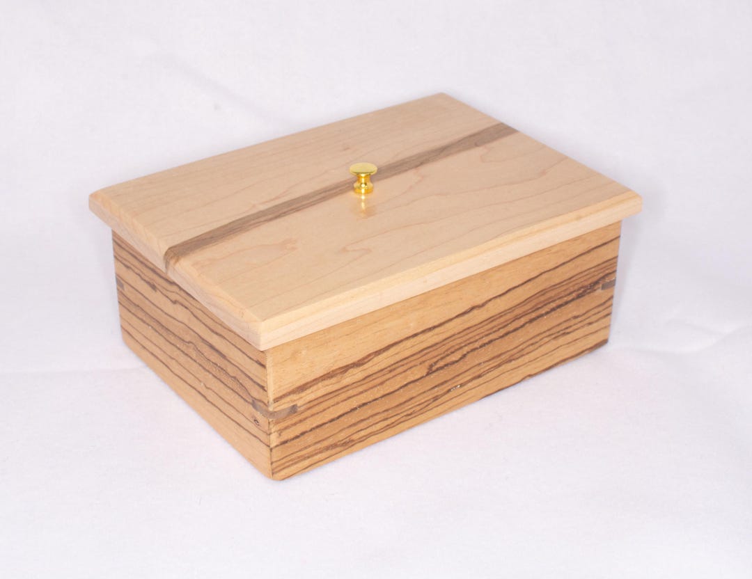 Zebrawood Keepsake/jewelry Box With Maple Lid - Etsy