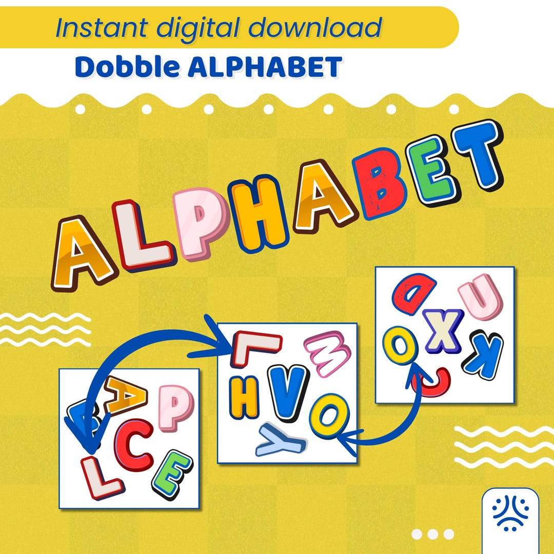 Dobble ALPHABET, English Alphabet Learning Game – Learn & Play With ...