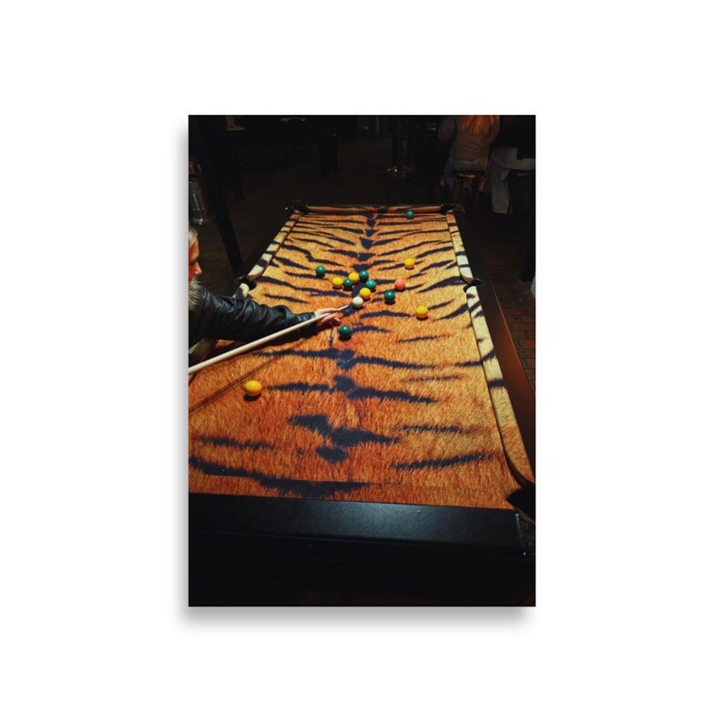 Tiger Pool Table Print • Retro Billiards Room Wall Art - Etsy Australia