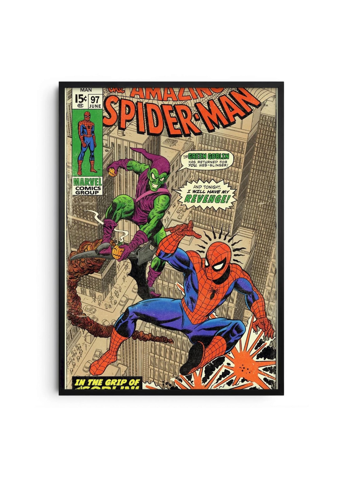 Vintage Comic Action Poster • Retro Illustrated Cover Art • Classic ...