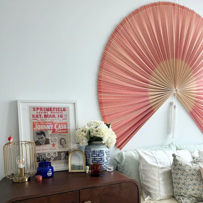 Bamboo Hanging Wall Fan - Etsy