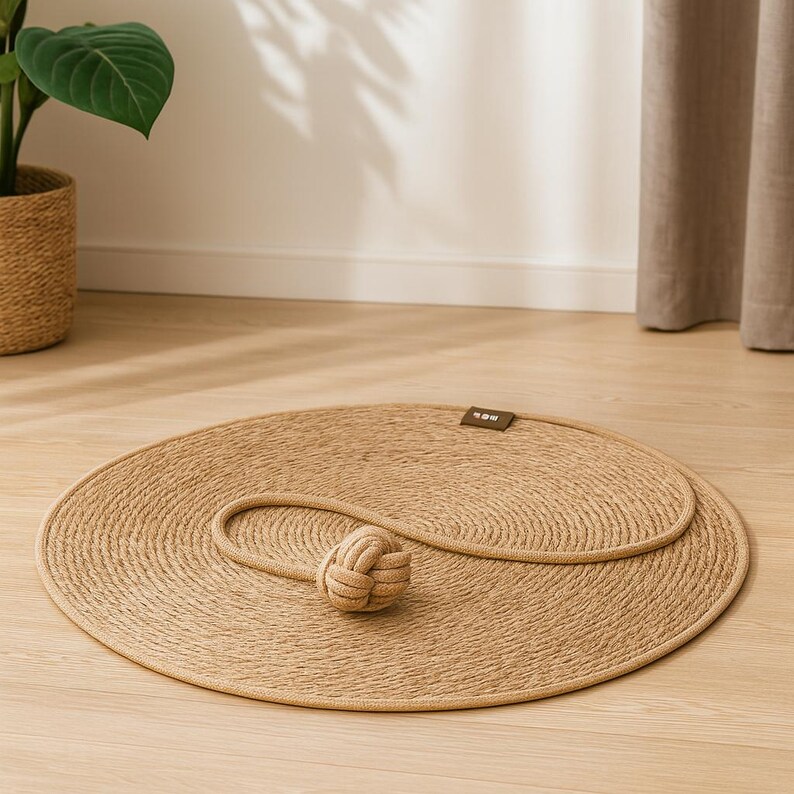 Natural Woven Cat Mat – Scratch-resistant Jute Rug for Cats ...