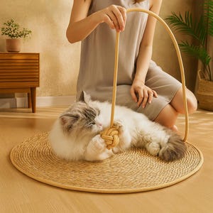 Natural Woven Cat Mat – Scratch-resistant Jute Rug for Cats ...