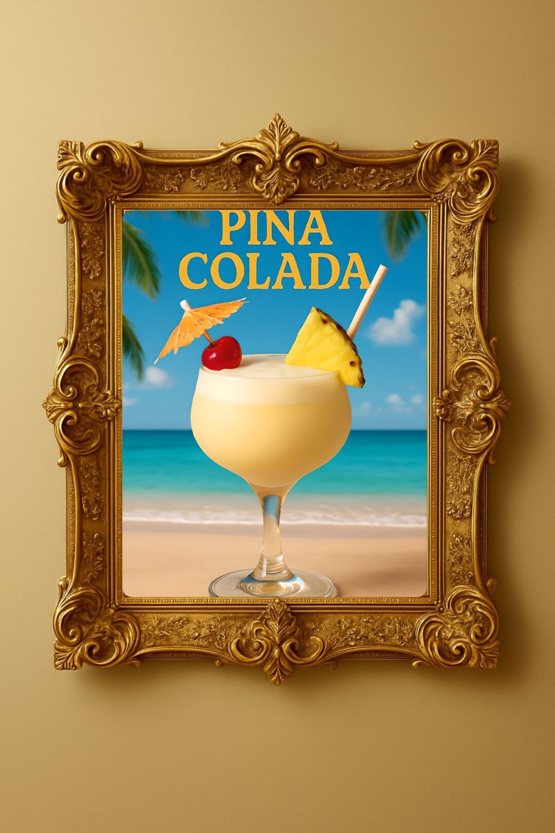 Elegant Pina Colada | Wall Art | Art Print | Home Decor | Cocktail ...