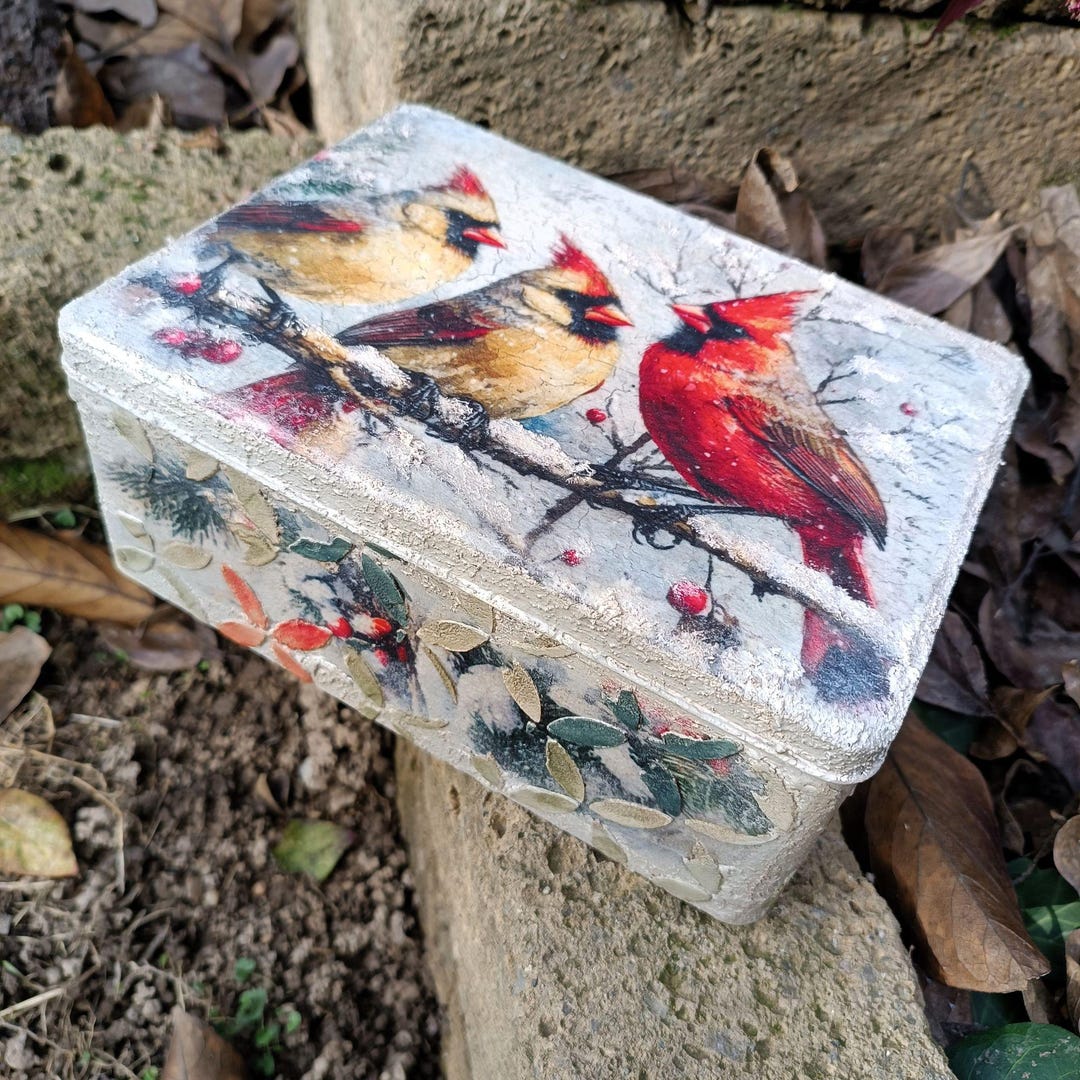 Recycled Big Steel Tin Hand-painted / Handmade Textured Decorative ...