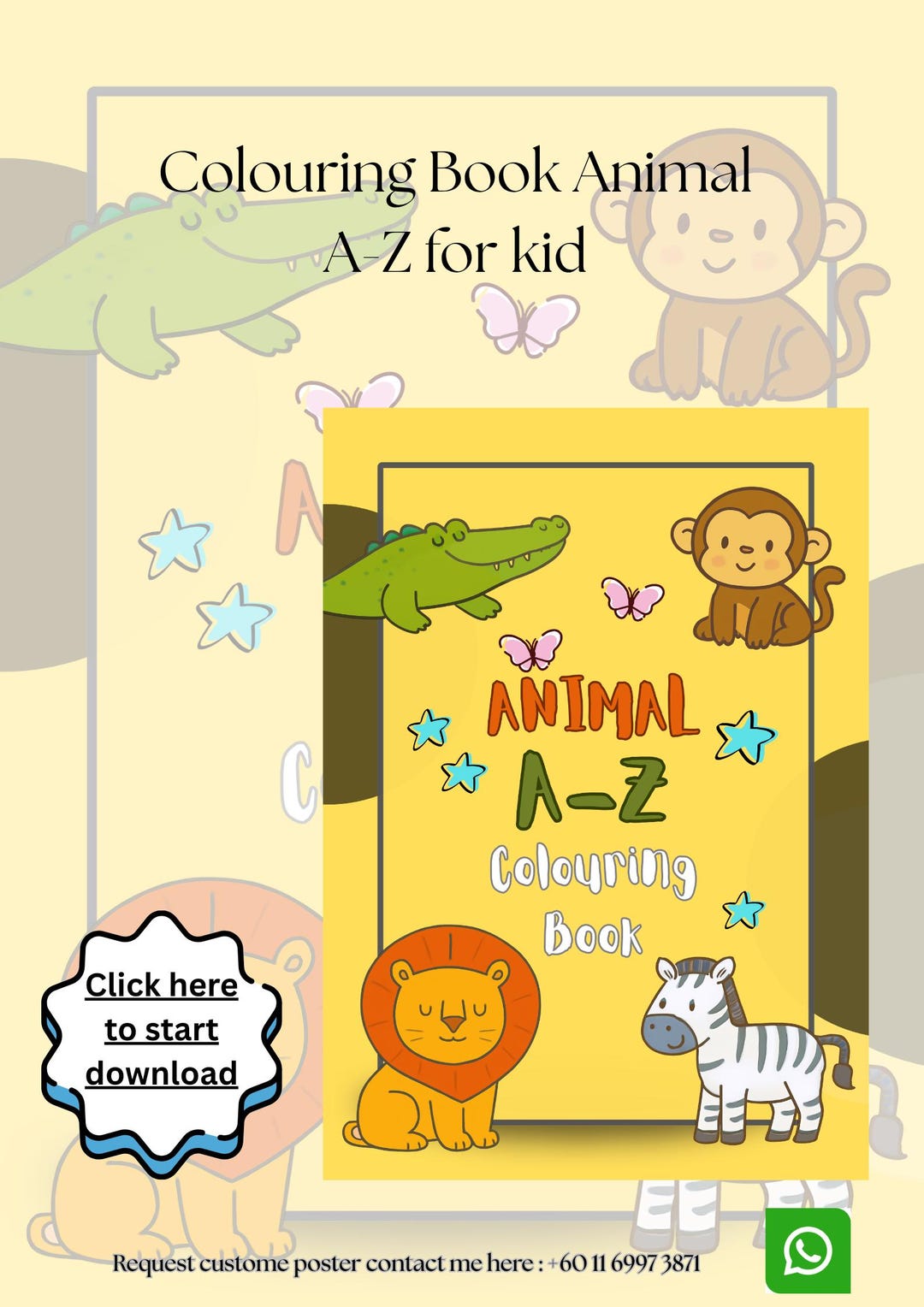 A-Z Animal Coloring Book - Etsy UK
