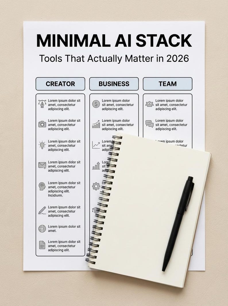 Minimal AI Stack PDF | Essential Tools and Workflows for 2026 - Etsy