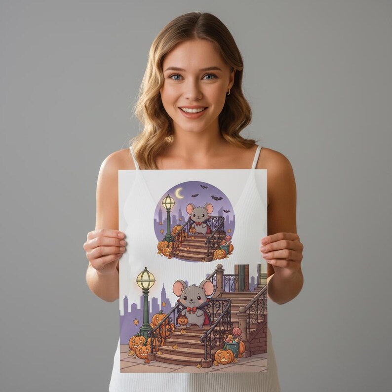 Kawaii Vampire Mouse NYC Brownstone Stoop | PNG Transparent Halloween ...