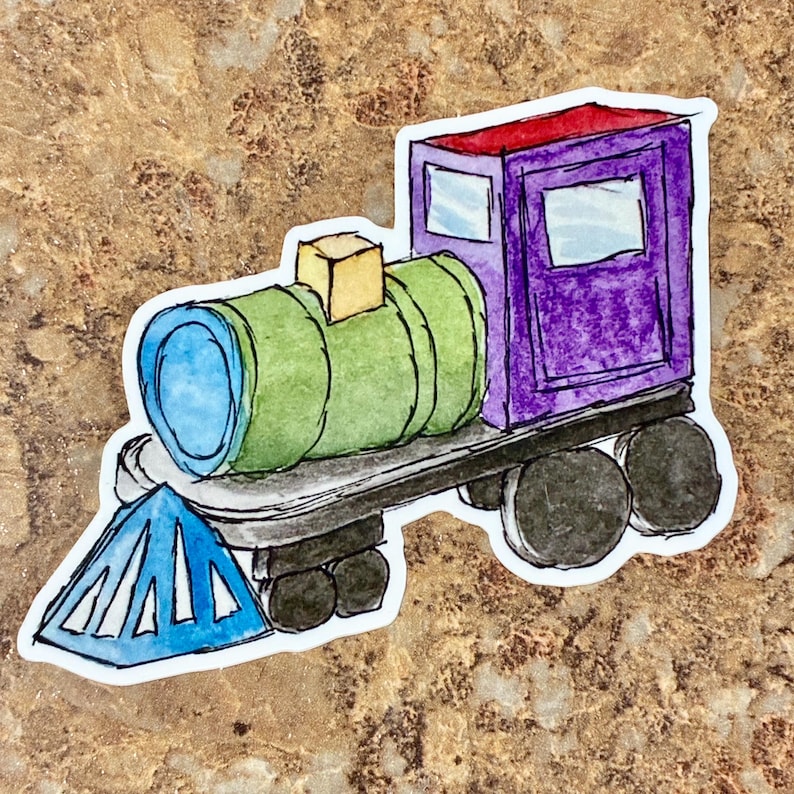 Daydreamy Rainbow Steam Train Sticker - Etsy