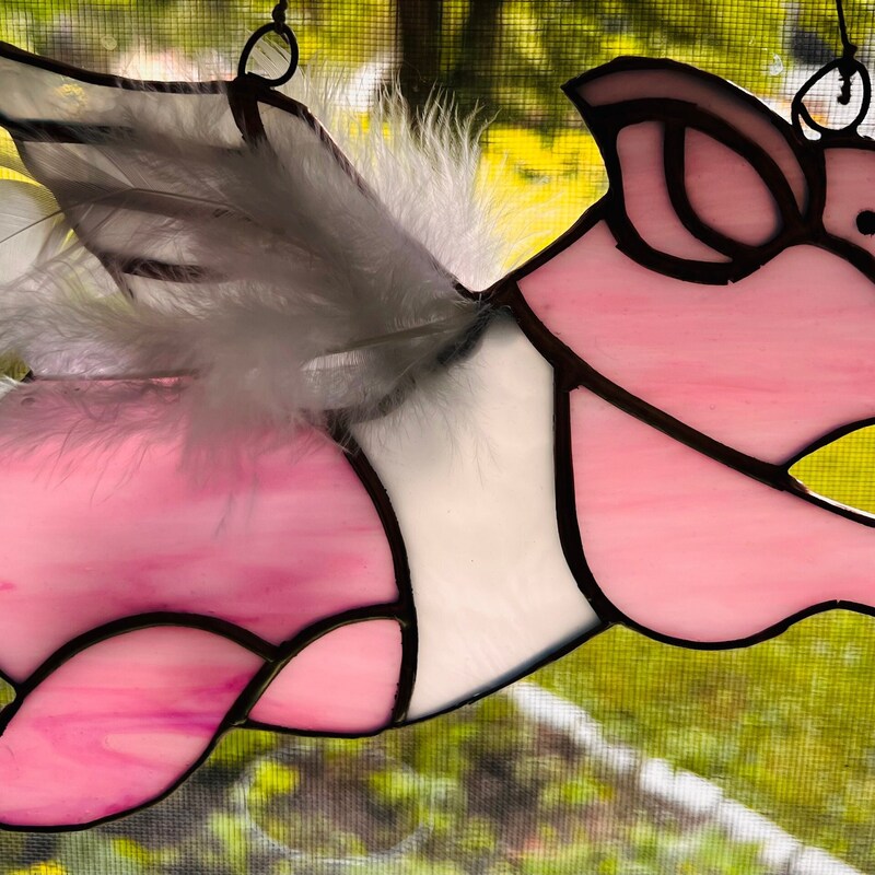 Stained Glass Pig - Etsy