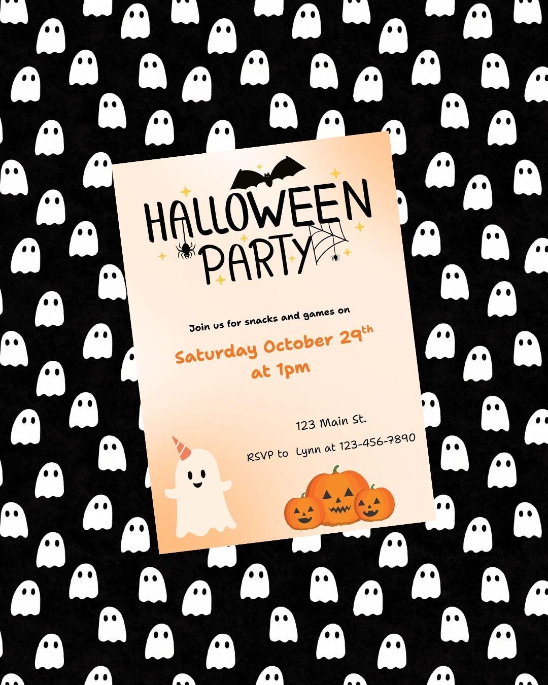 Customizable Halloween Party Invitation - Editable and Printable ...