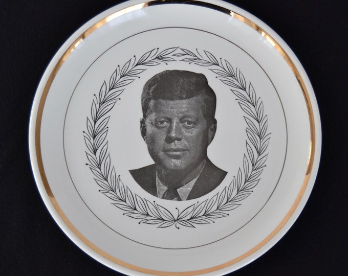 Vintage JFK in Memoriam Ceramic Plate With Gold Painted Rim John F ...