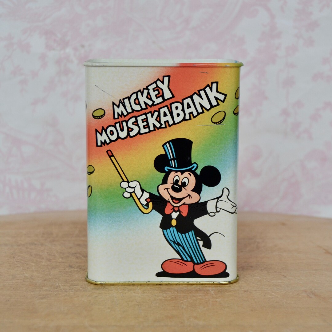 Vintage Mickey Mouse Tin Metal Bank With Mickey Mouse Club Emblem by ...