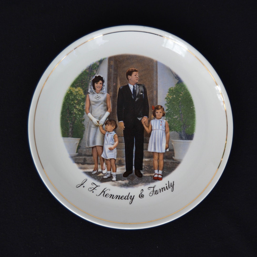 Vintage JFK and Family Ceramic Plate With Gold Painted Rim John F ...