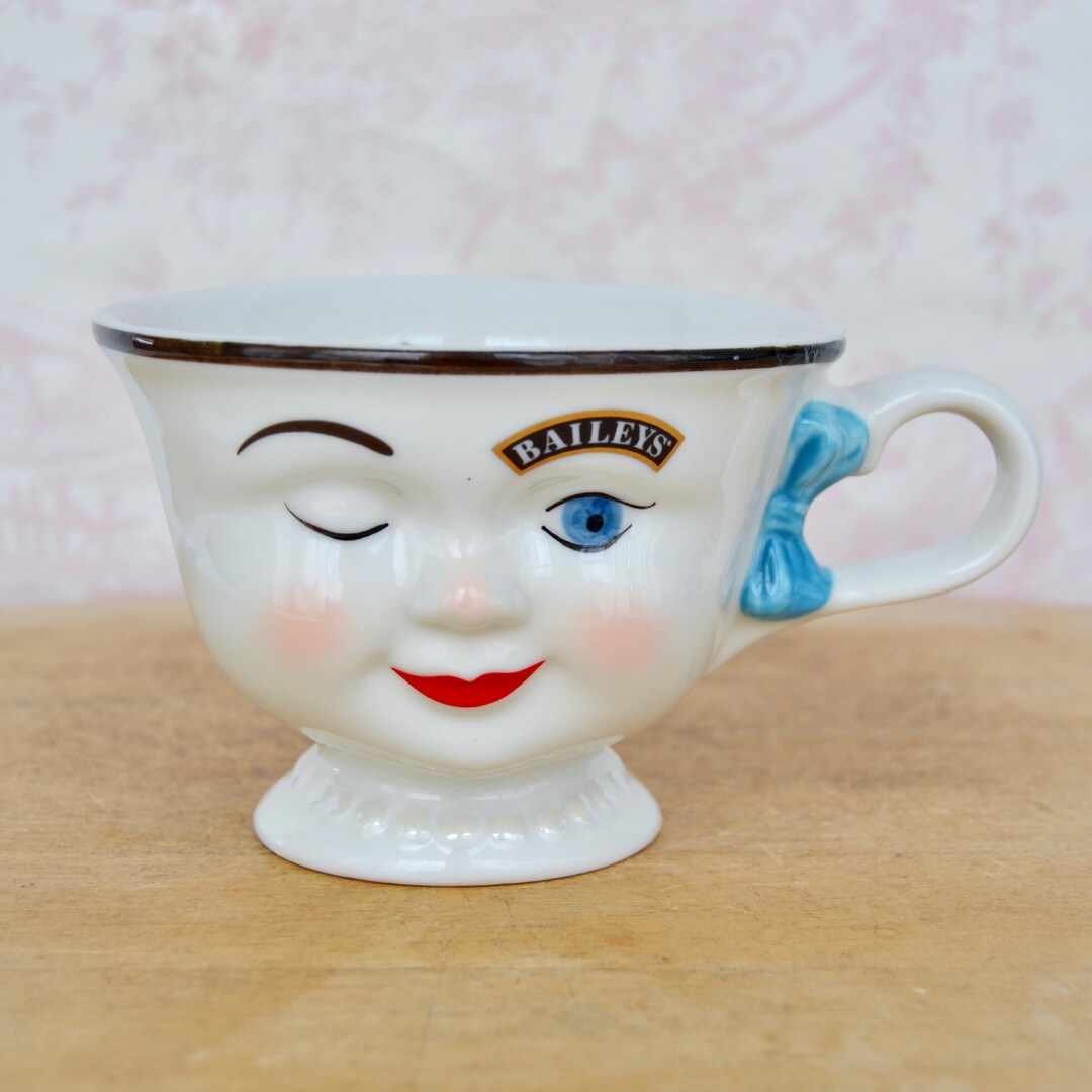 Vintage Ceramic Teacup by Baileys With Winking Face and Red Lips - Etsy