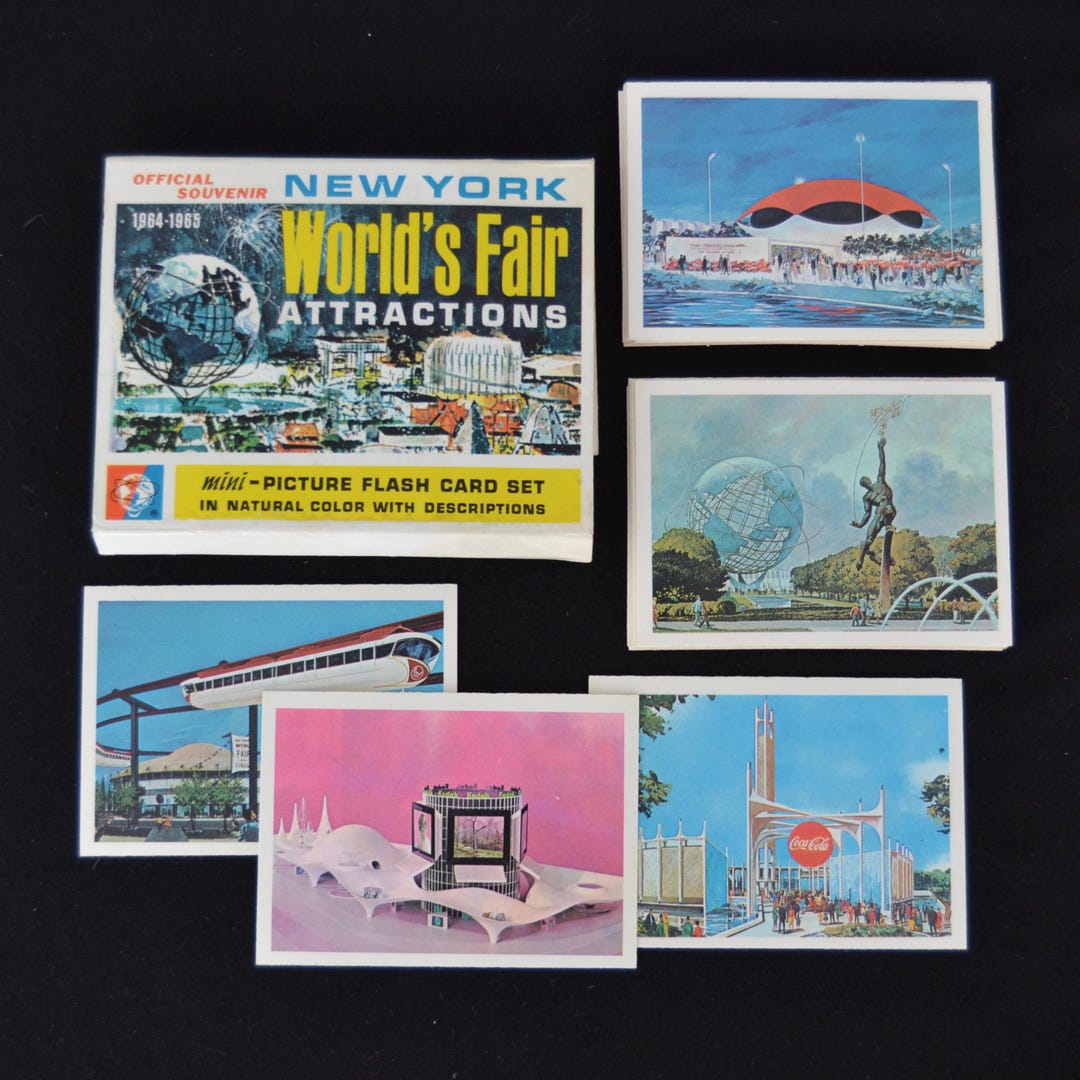 Vintage 1964 1965 New York World's Fair Mini Picture Flash Card Set ...