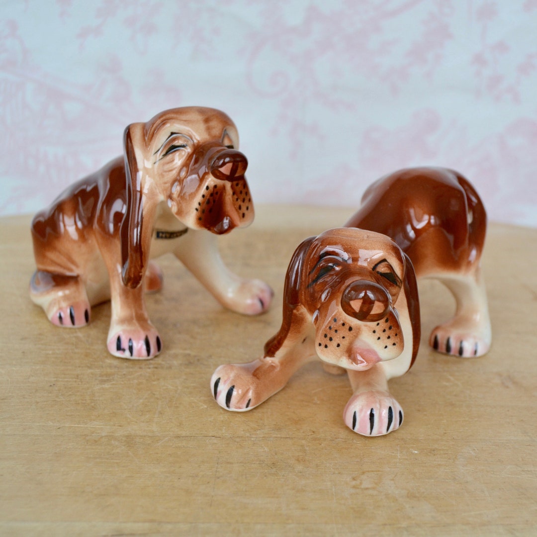 Vintage Crying Hound Dog Ceramic Salt and Pepper Shaker Set Made in ...