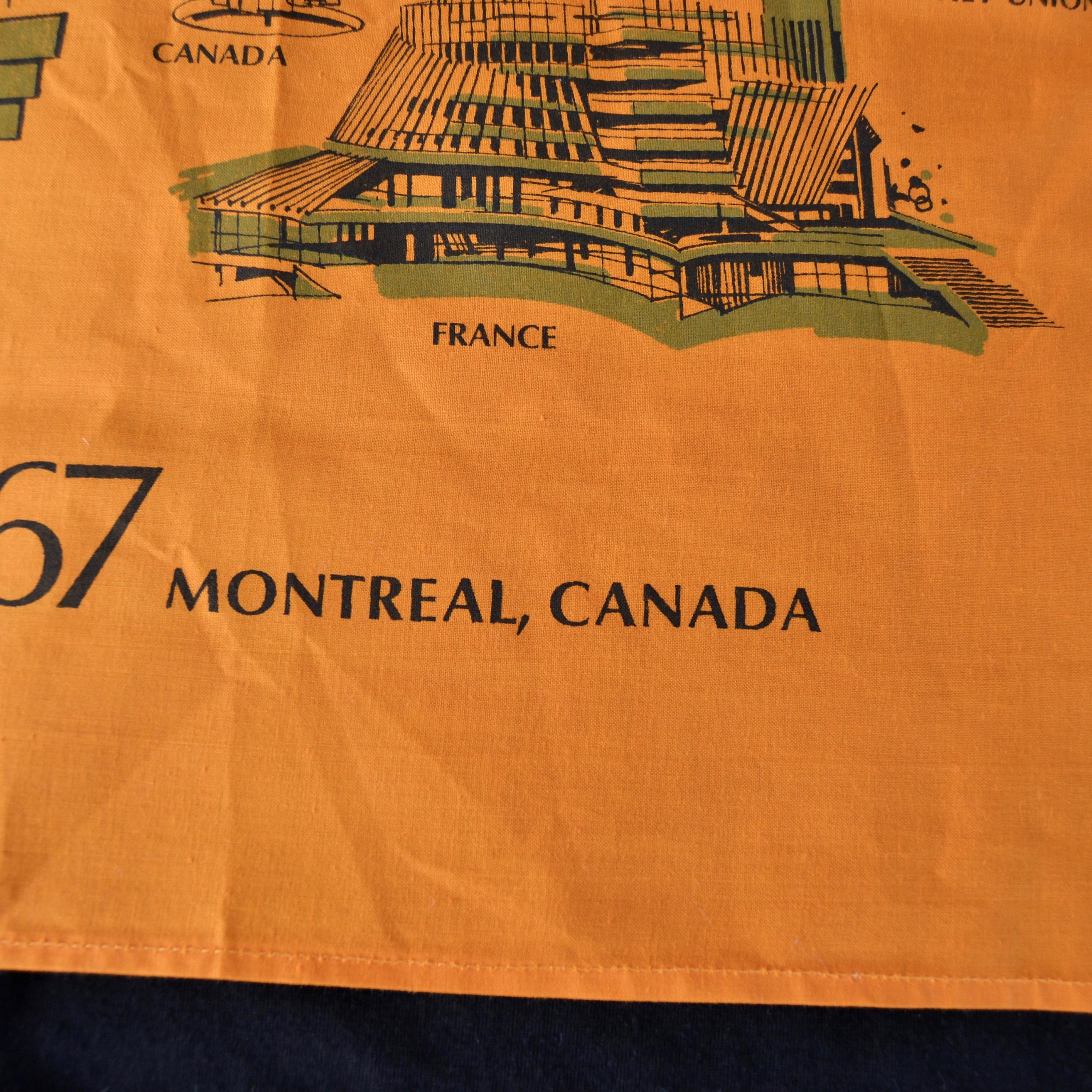 Vintage Orange Fabric Apron Souvenir of Expo 67 in Montreal Canada Size ...