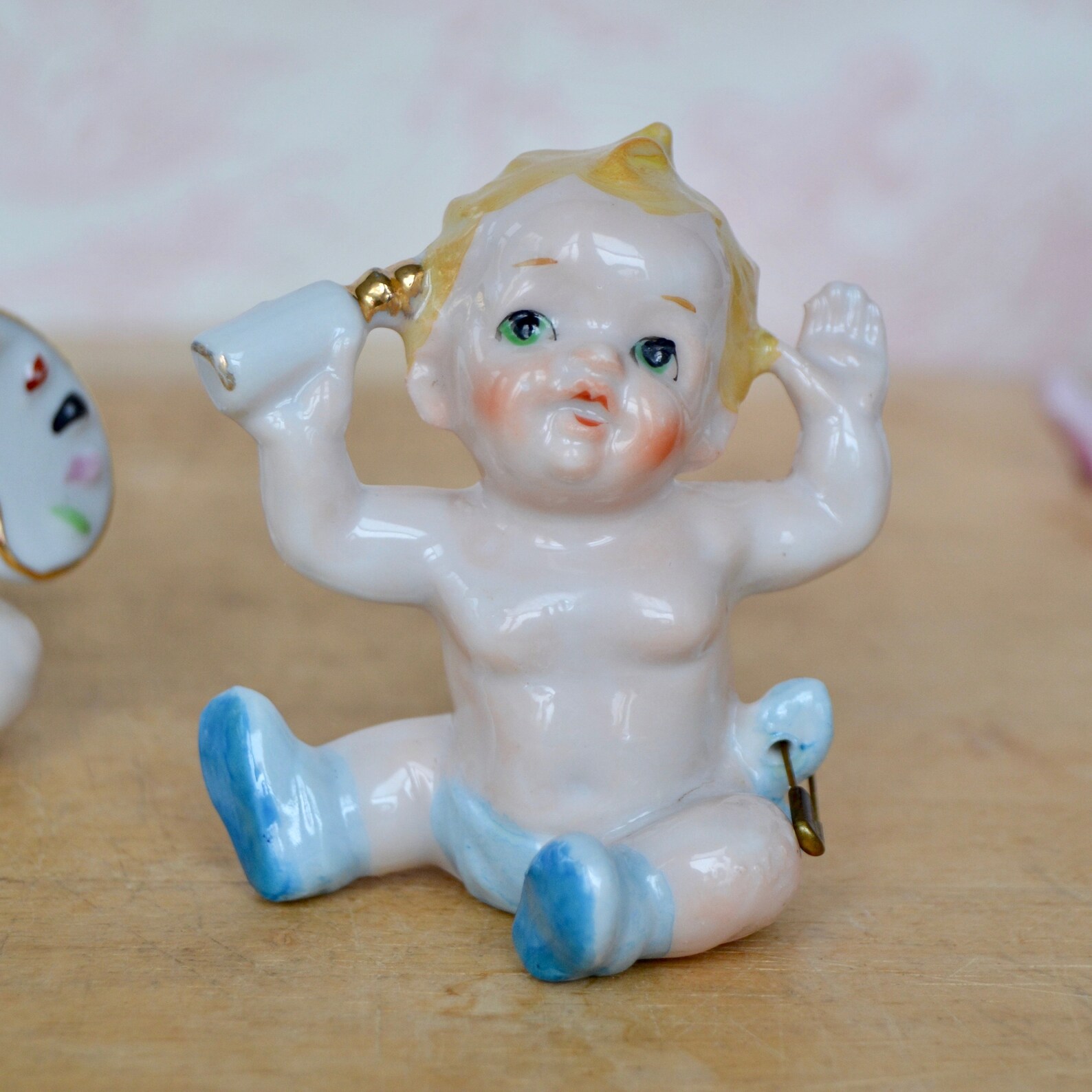 Vintage Trio of Ceramic Baby Figurines With Safety Pin Diapers - Etsy